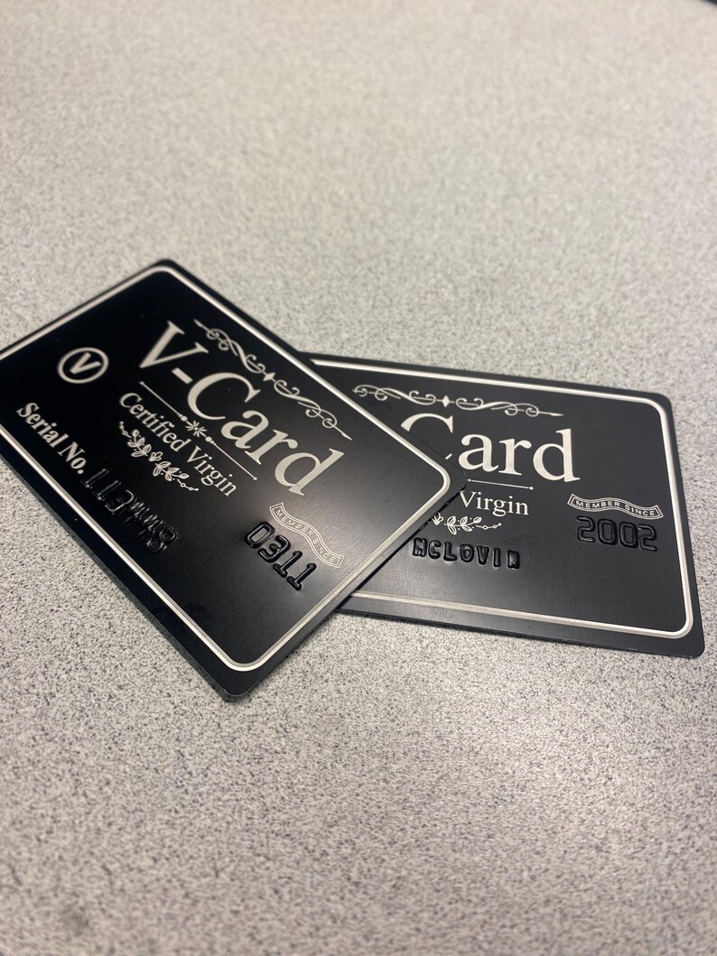 Metal V-CARD, Virgin Card | Free Shipping, Customizable. Meme Gift ...