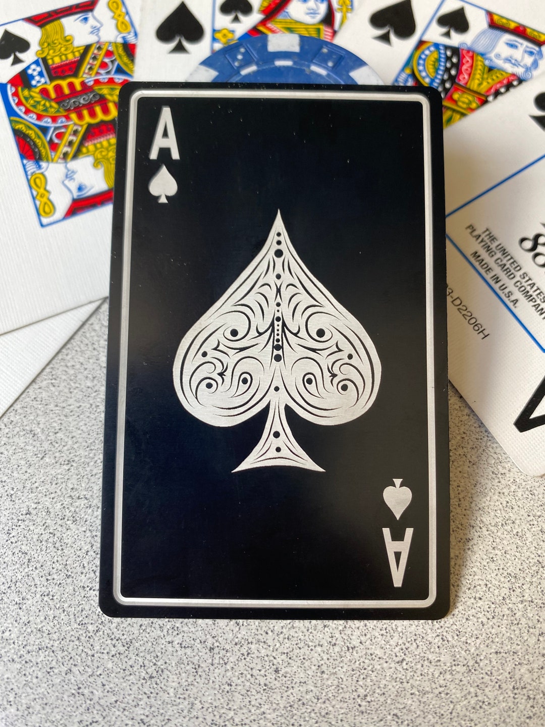 Metal Ace of Spade Card | Poker Cards, Ace Card Cards, Cut Card| Custom ...