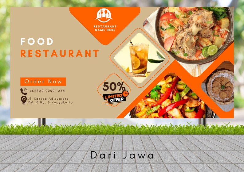 Food and Restaurant Banner Template, Corporate Marketing Banner ...