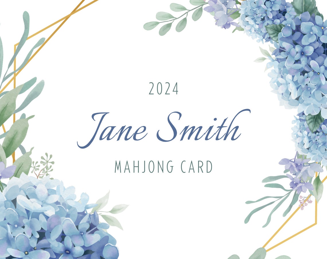 Mahjong Card Sticker Hydrangea Frame - Etsy