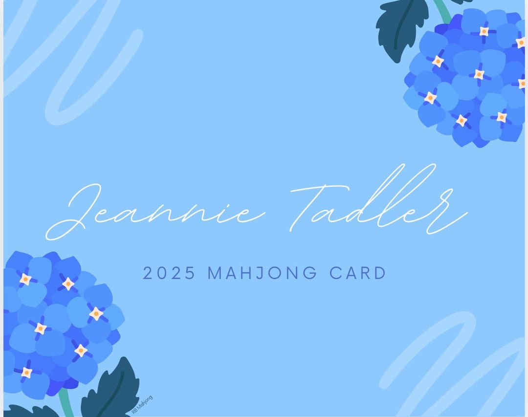 Mahjong Card Sticker - Blue Hydrangeas - Etsy