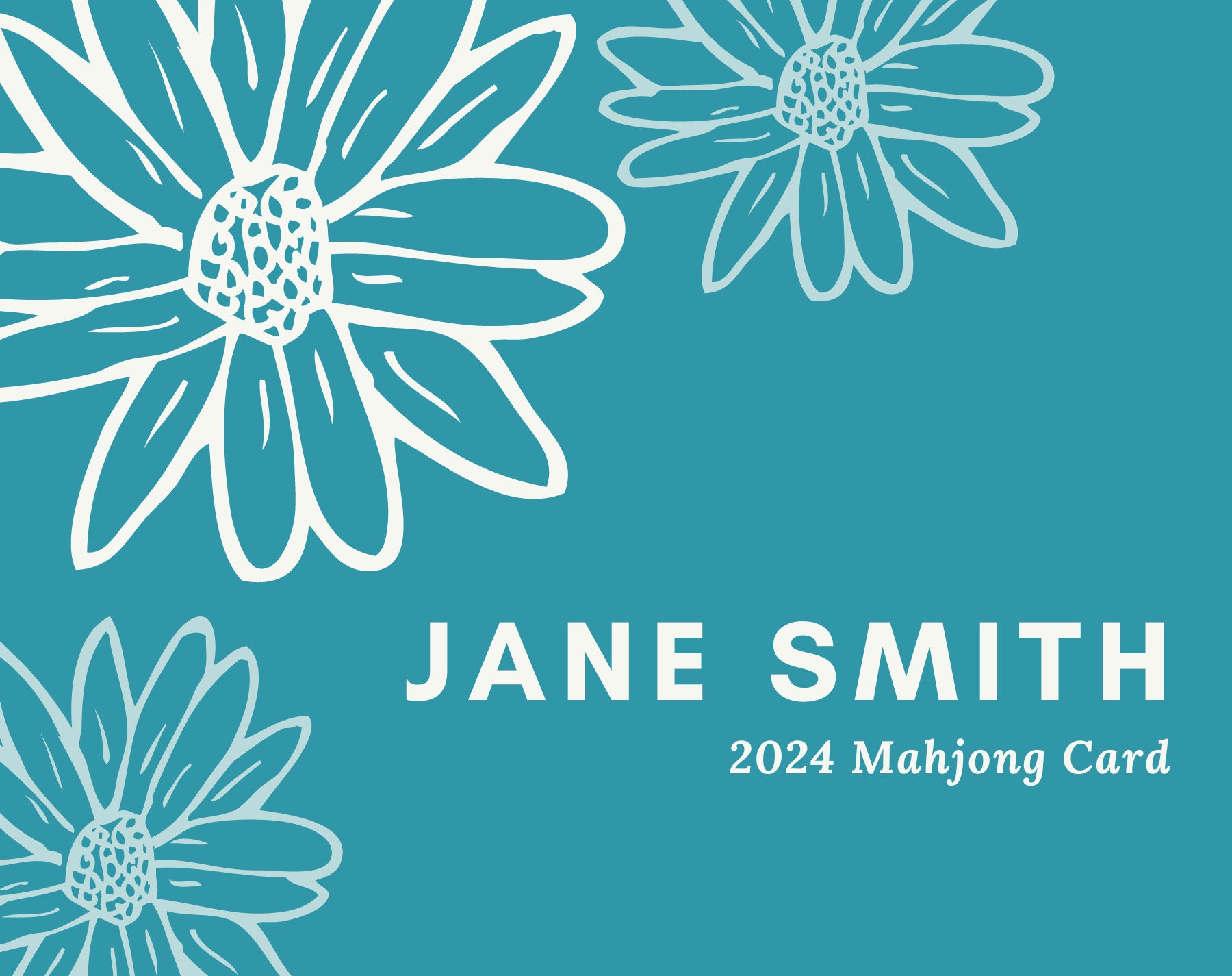 Mahjong Card Sticker Modern Florals - Etsy