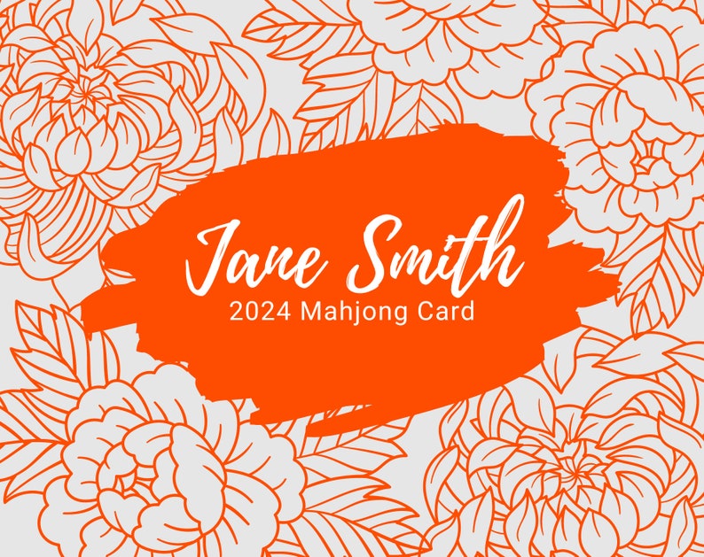 Mahjong Card Sticker Modern Florals - Etsy