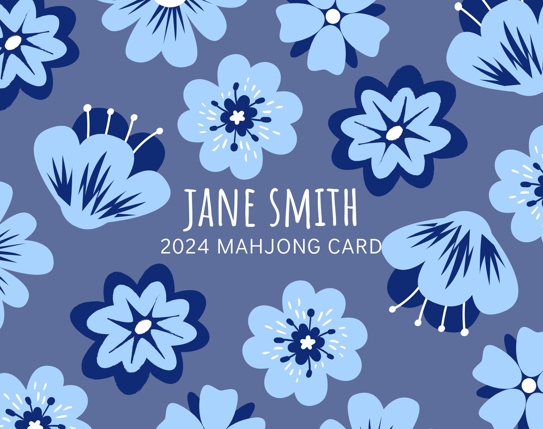 Mahjong Card Sticker - Blue Poppies - Etsy