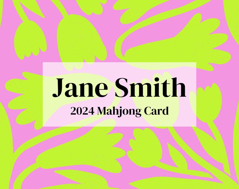 Mahjong Card Sticker Modern Florals - Etsy