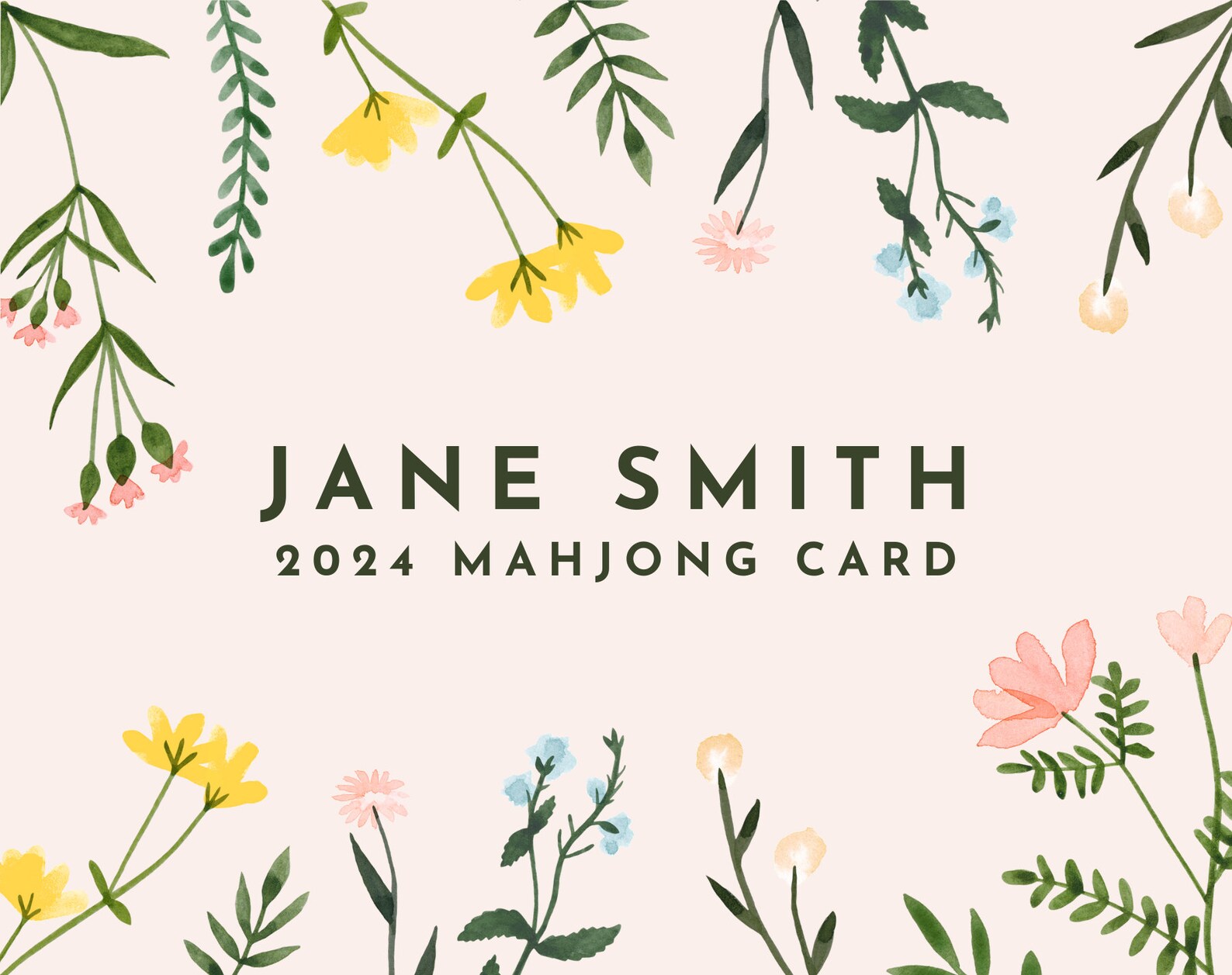 Mahjong Card Sticker Modern Florals - Etsy