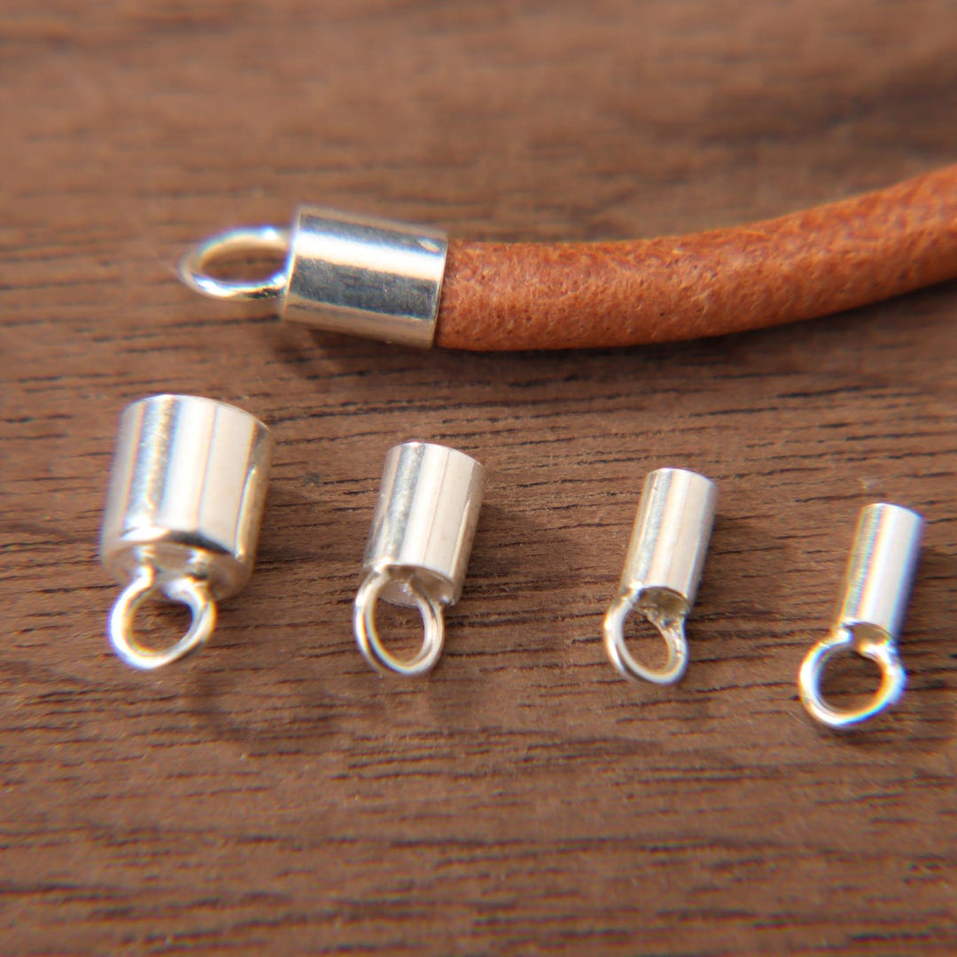Cord End Caps Leather Cord End Caps Crimp Ends With Loop for 2mm ...
