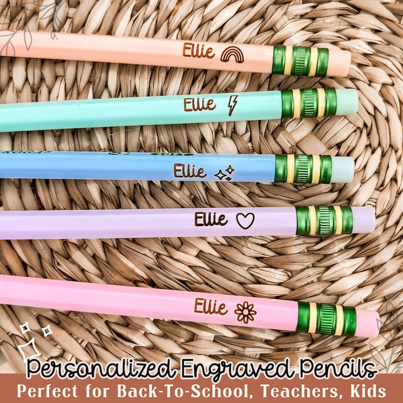 Personalized Pencils for Back-to-school, Pastel Pencils for Pencil Case ...