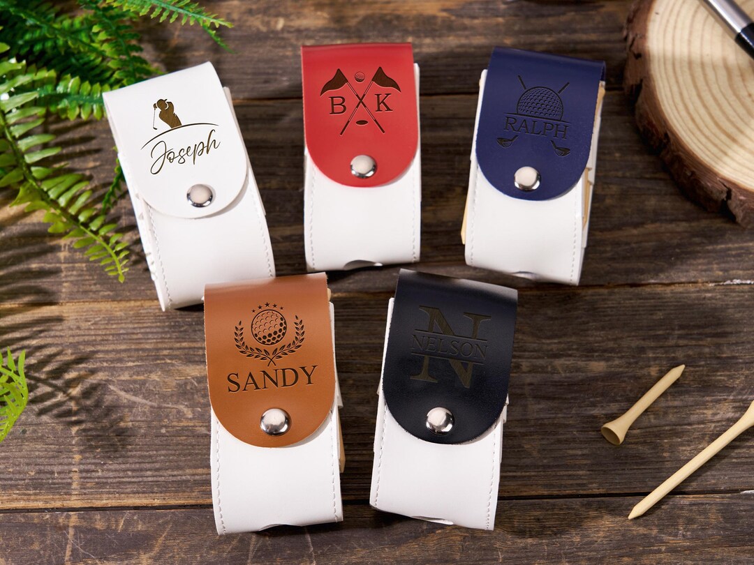 Personalized Golf Ball Bag Engraved,custom Leather Golf Ball and Tees ...