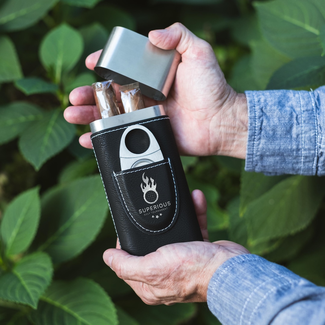 MAGA Laserable Cigar Case With Cutter Trump-inspired Black/silver Cigar ...