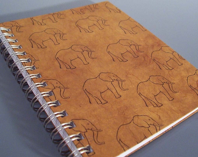 Elephants Spiral Notebook Large Size Ecofriendly You - Etsy