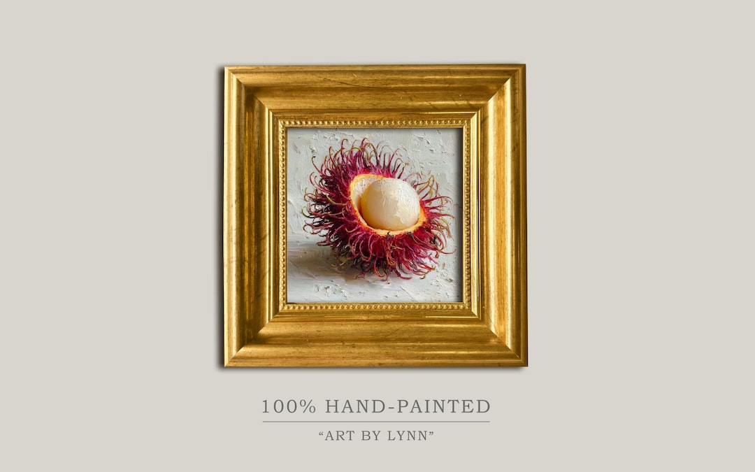 Rambutan Fruit Painting Original Oil Still Life Textured Food Art ...