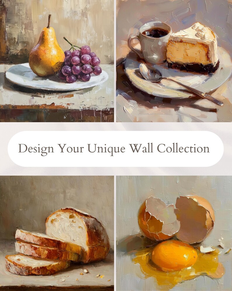 Bread Oil Painting Textured Still Life Canvas Art Rustic Loaf on Table ...