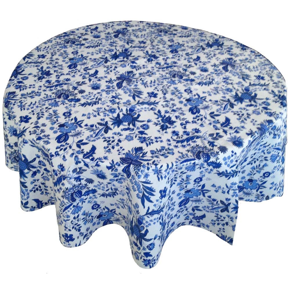 French Provence Blue and White Tablecloth up to 70 Wide - Etsy