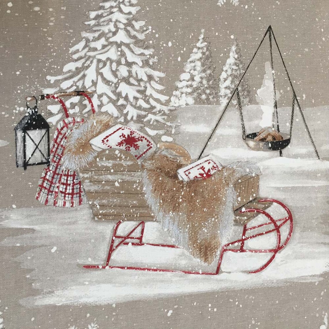 Winter Scene With Deer Table Runner - Etsy