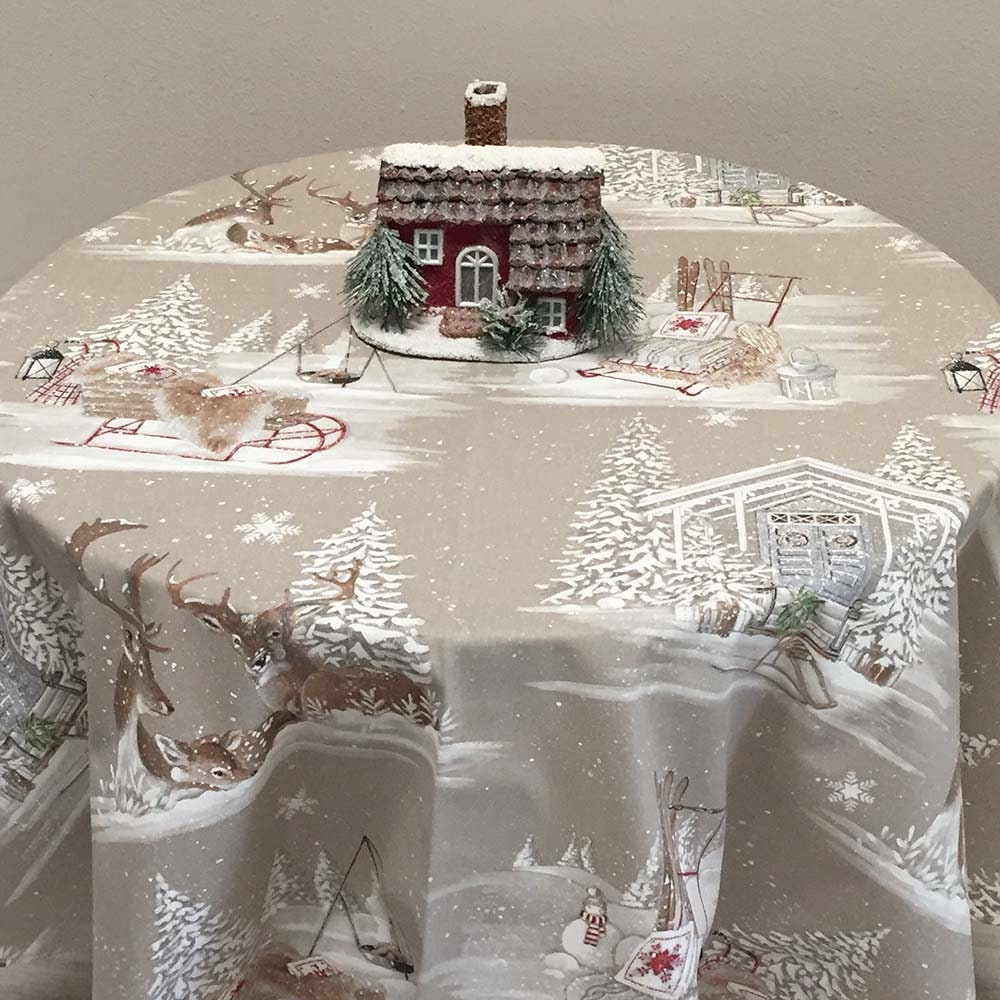 Winter Scene With Deer Table Runner - Etsy