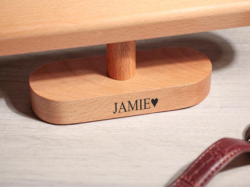 Custom Wooden Watch Holder Stand Base , Personalized Name Watch Display ...