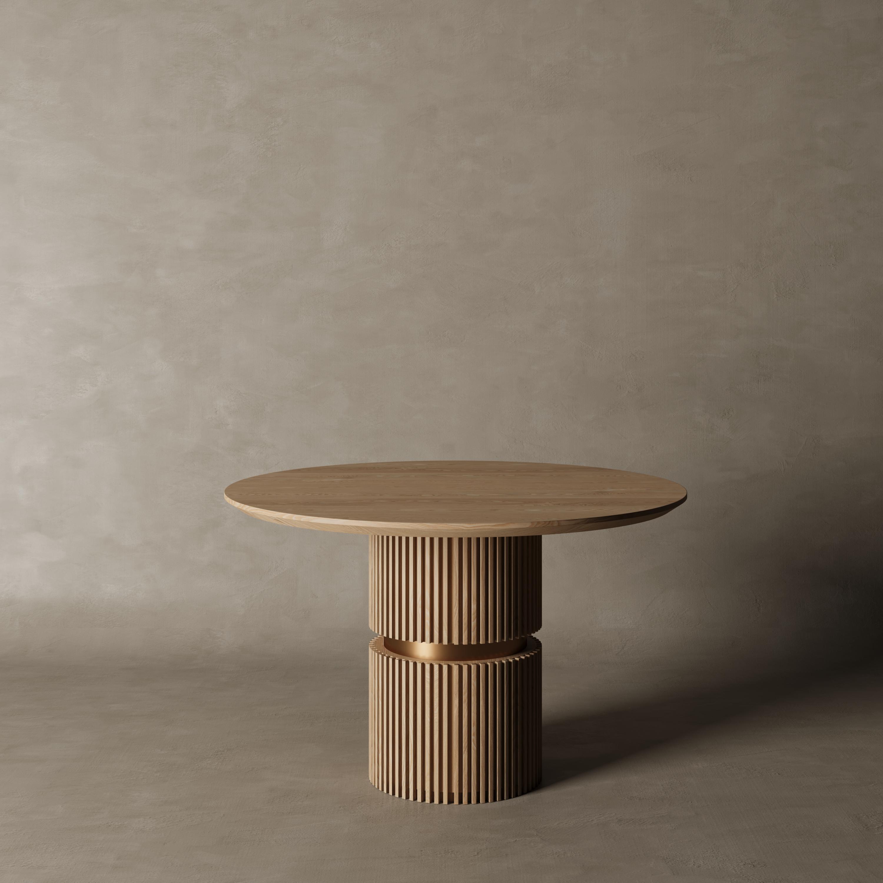 Custom Round Fluted Wood Dining Table Handmade Modern Pedestal Table ...