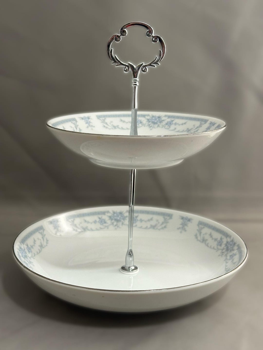 Tiered Serving Tray - Sheffield Blue Whisper - Etsy