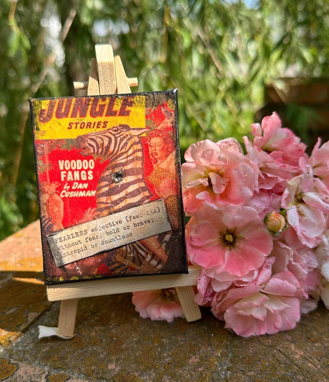 Original Pulp Comic Inspired Collage Mixed Media Miniature Canvas ...