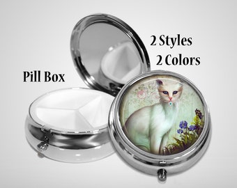 Kawaii Cat Pill Box Case Pillbox Holder Trinket Stash Box - Etsy