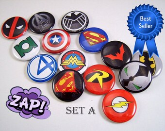 Superhero button | Etsy