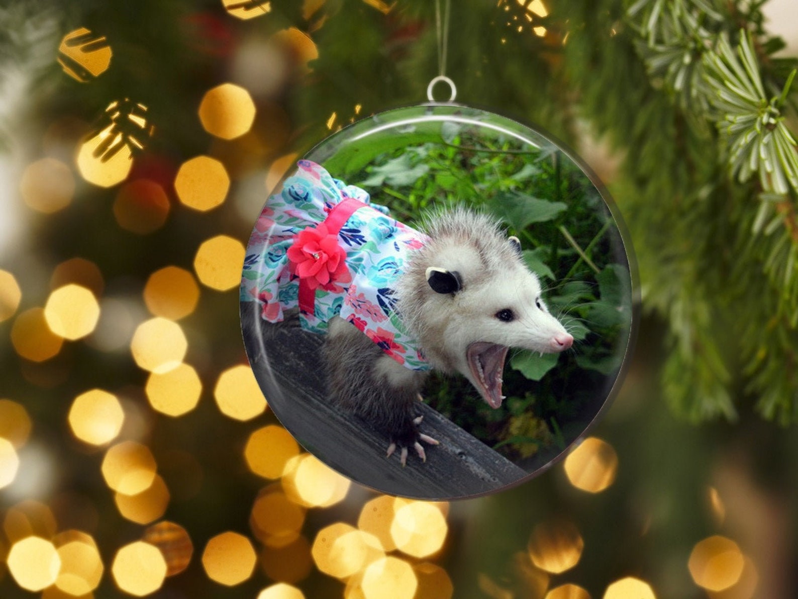 Screaming Opossum Christmas Tree Ornament Unbreakable Flat | Etsy