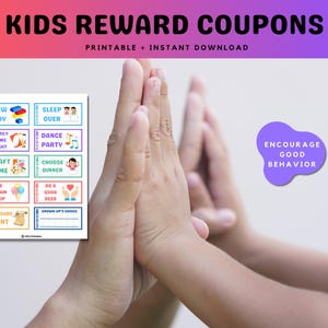 Kids Reward Coupons | Instant Download | Printable | Reward Tickets ...