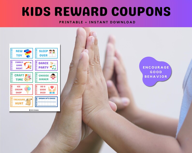 Kids Reward Coupons | Instant Download | Printable | Reward Tickets ...