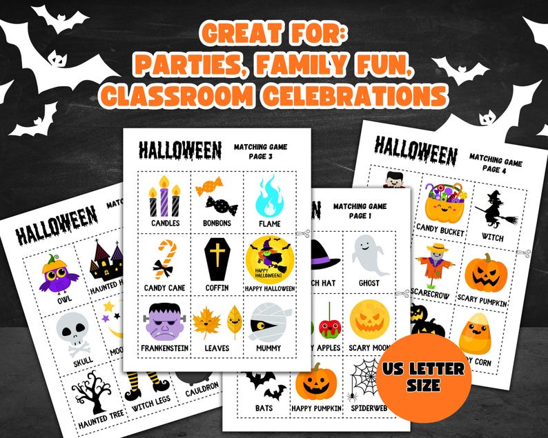Halloween Memory Matching Game | Halloween Activity | Halloween Party ...