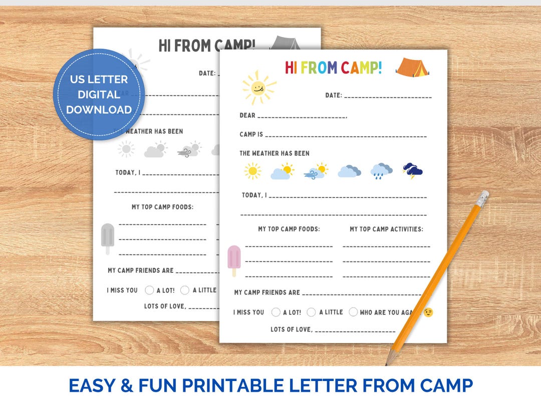 Letter From Summer Camp | Instant Download | Printable | Kids ...