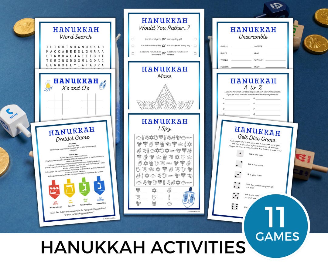 Hanukkah Games Bundle, Chanukah Party Activities, Hanukkah Word Search ...