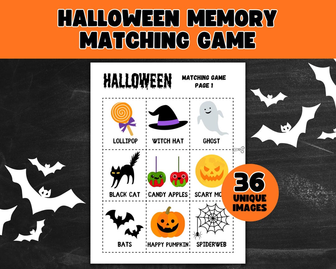 Halloween Memory Matching Game | Halloween Activity | Halloween Party ...