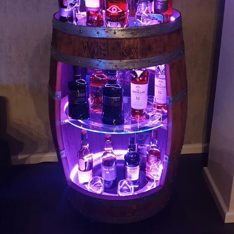 Barrel Display Cabinet, Whiskey Barrel Cabinet, Bourbon Barrel Bar ...