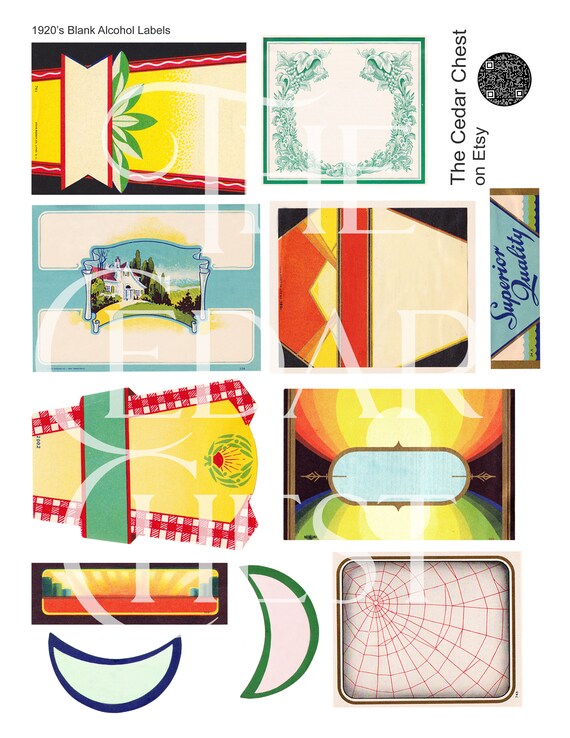 Vintage Blank Alcohol Labels PDF Download for Jars | Etsy