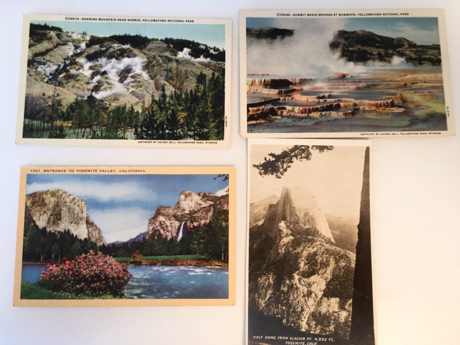 4 Vintage Yellowstone and Yosemite Postcards 2 of Each. Unused - Etsy