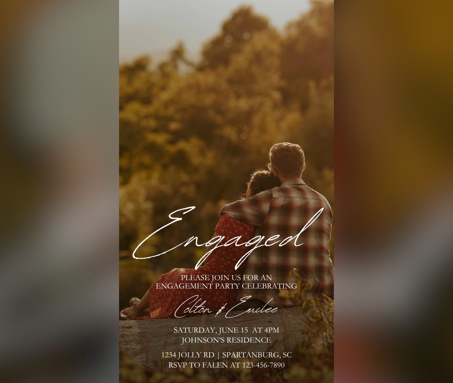 Engagement Party Invitation Modern Digital Invite Minimalist Engagement ...