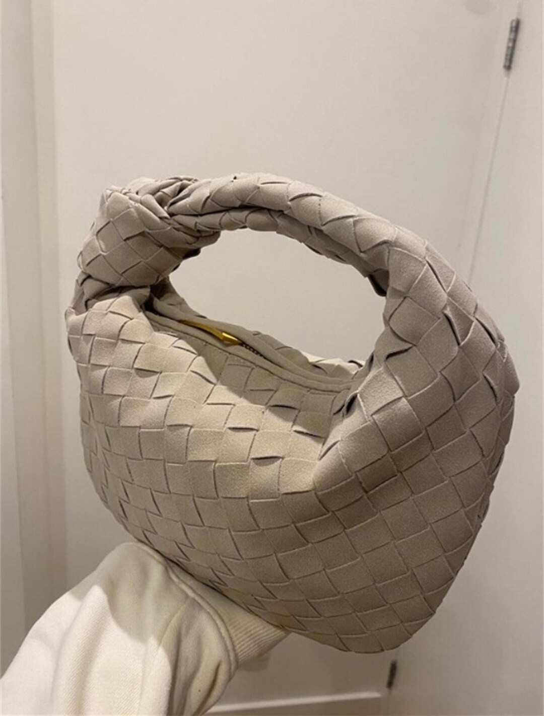Woven Top Handle Clutch ,woven Knot Handbag,hobo Handbag ,woven Suede ...