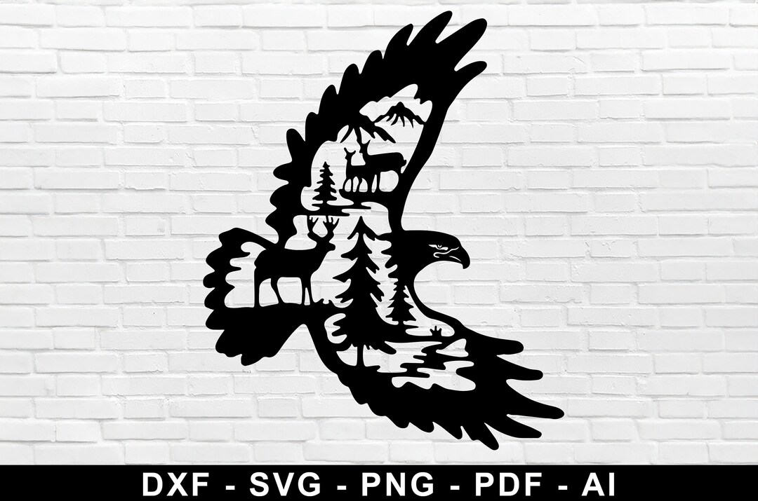 Eagle Scene DXF, Deer Svg Cut File for Cricut, Dxf for Plasma Cnc ...