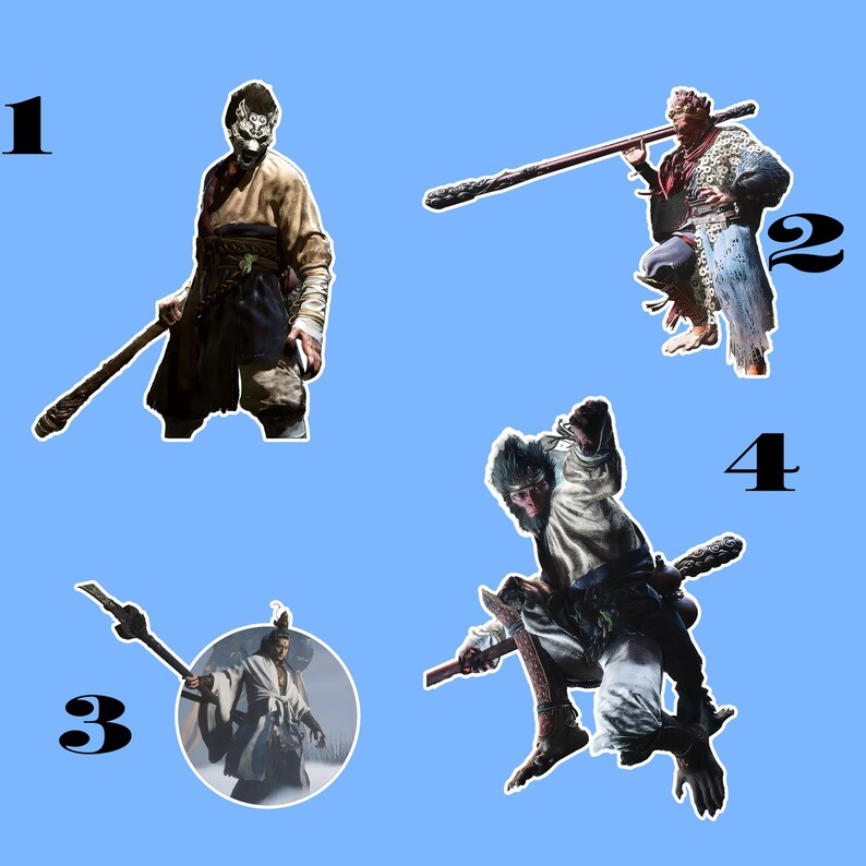 Black Myth Wukong Sticker, Fanmade Black Myth Wukong Sticker, GOTY ...