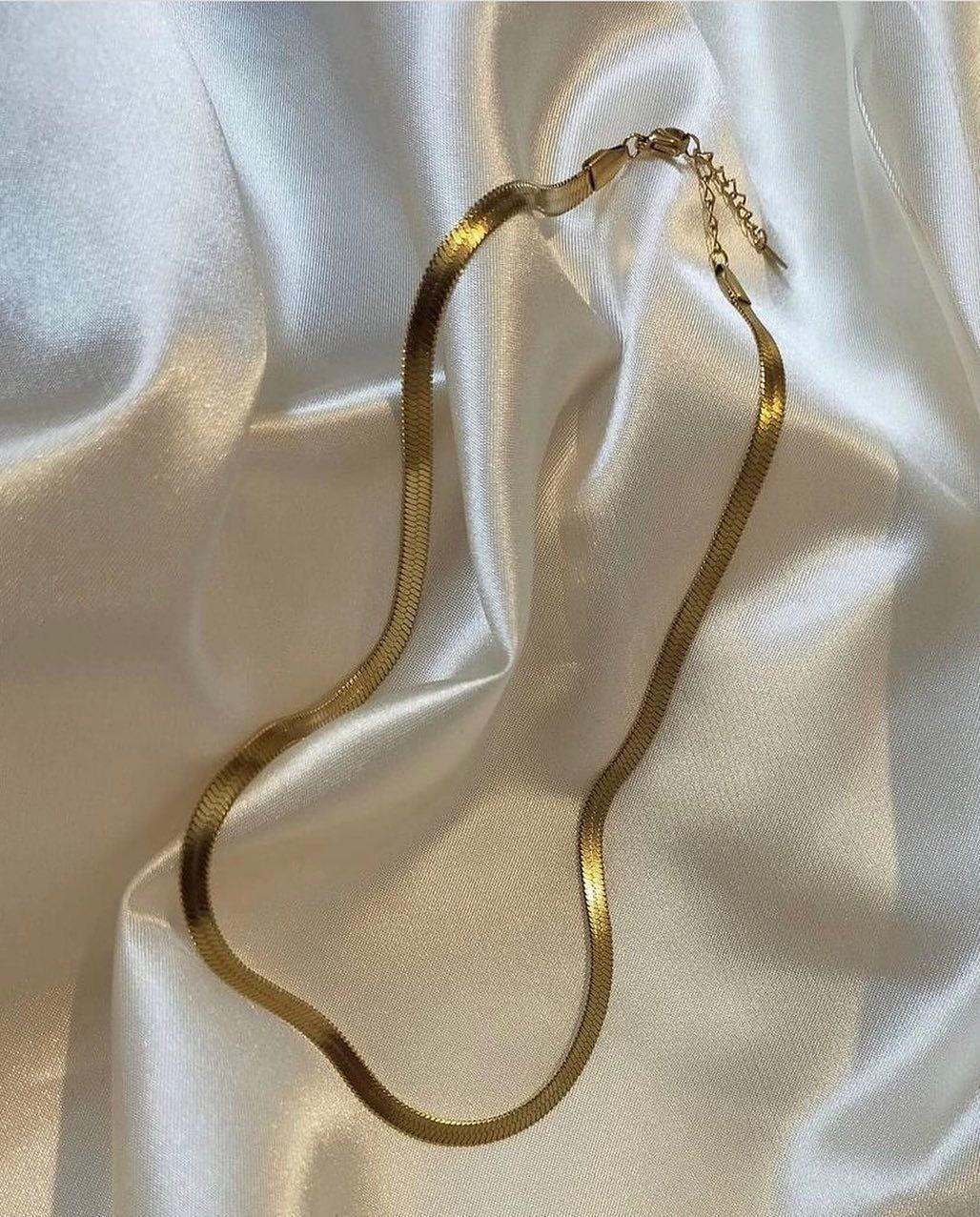 Elegant Gold Colored Stainless Steel Necklace - Etsy