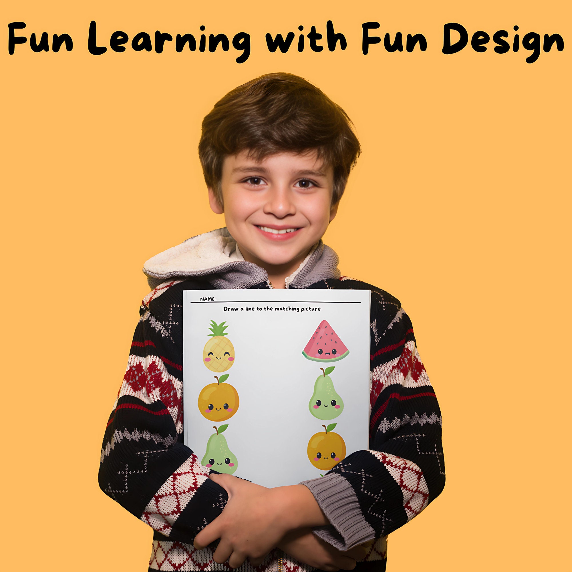 Printable Matching Worksheet for Kids, Educational Puzzle for Preschool ...