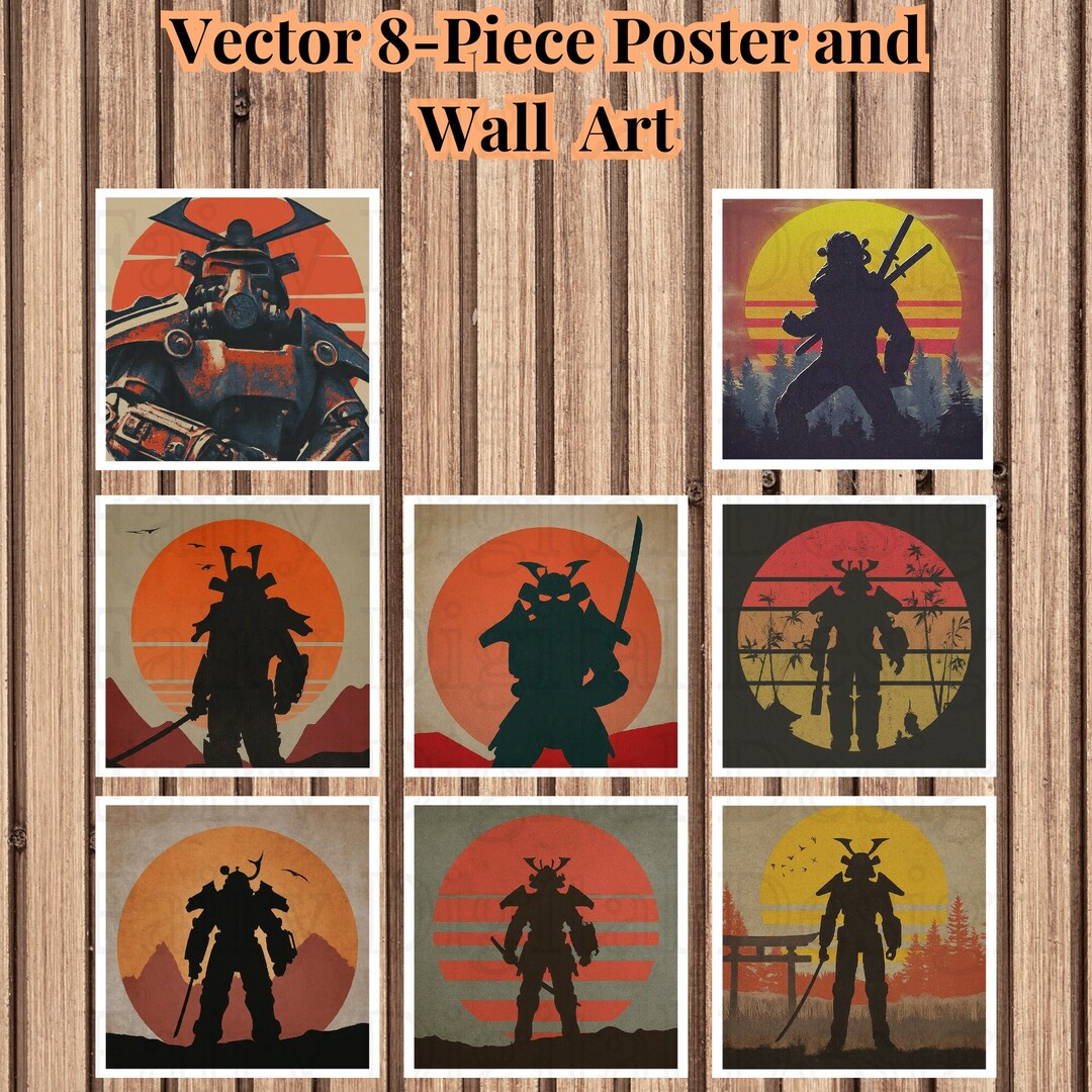 Fallout Poster and Wall Art Bundle SVG Samurai Fallout Cosplay, New ...