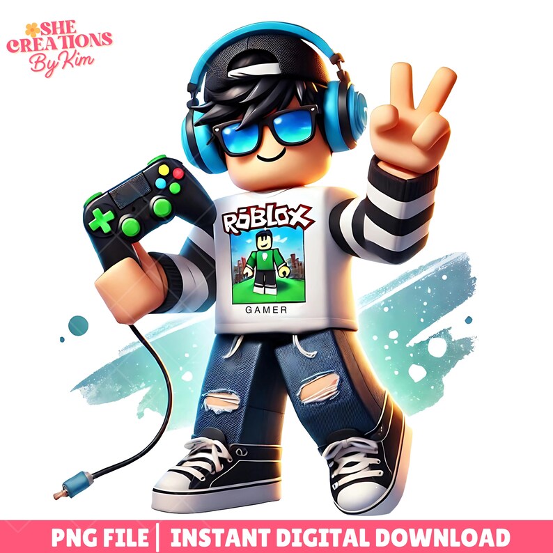 Gamer Boy PNG: Gaming Character Clipart for Shirt Designs (digital ...