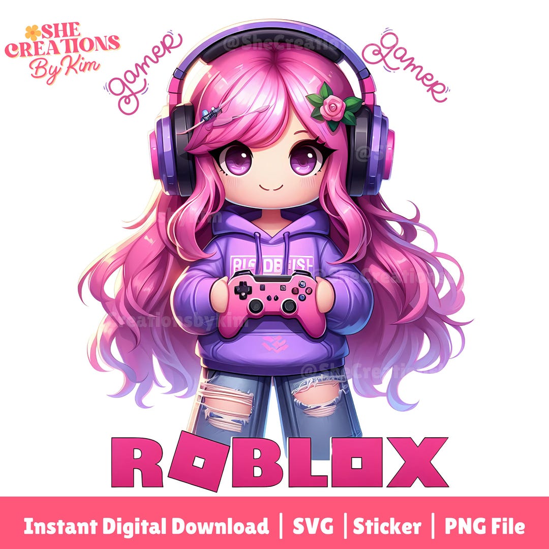 Gamer Girl Png Roblox Png, Kid Gamer, Game Png, Game Character Digital ...