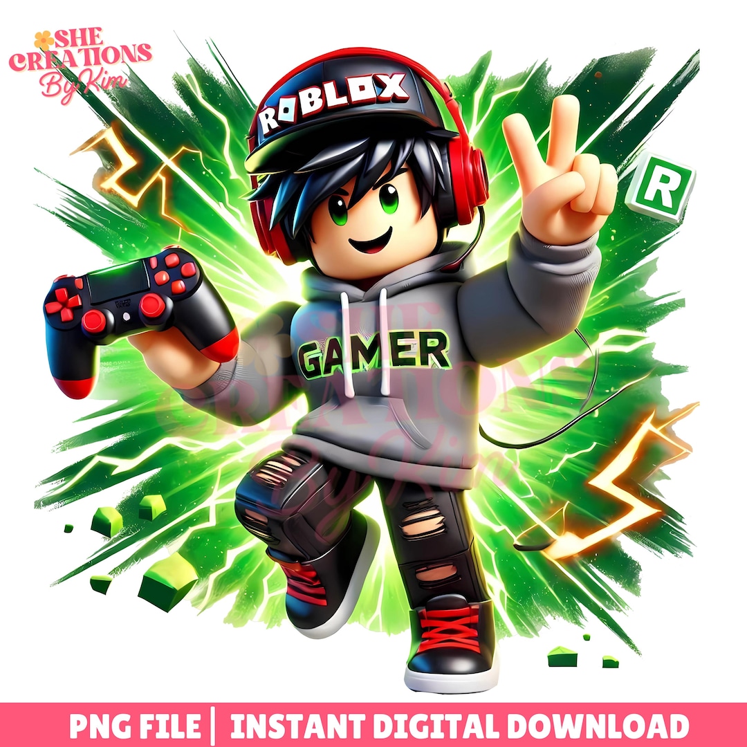 Gamer Boy PNG: Roblox Shirt Clipart, Sublimation Design (digital ...