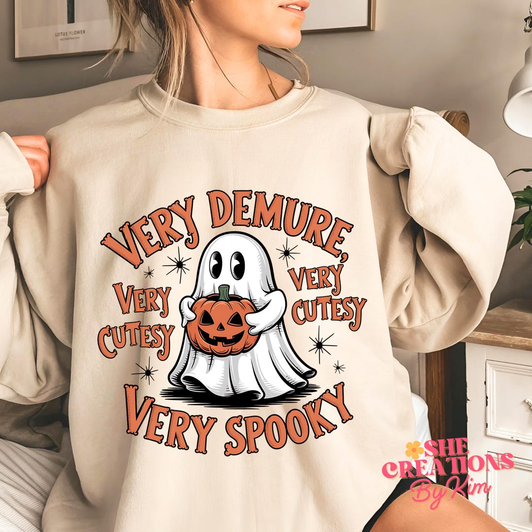 Very Demure, Very Cutesy Png Ghost T-shirt Design, Halloween Sweatshirt ...