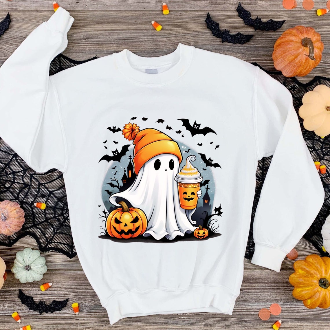 Cute Ghost T-shirt PNG, Halloween Ghost Design, Ghost Shirt SVG PNG ...