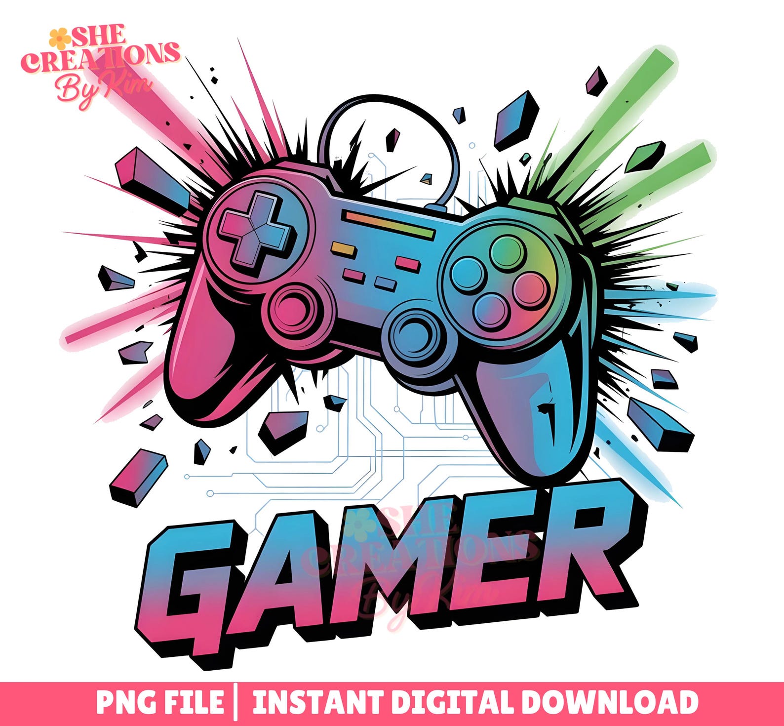 Gamer PNG: Game Controller Design for Sublimation (digital Download) - Etsy