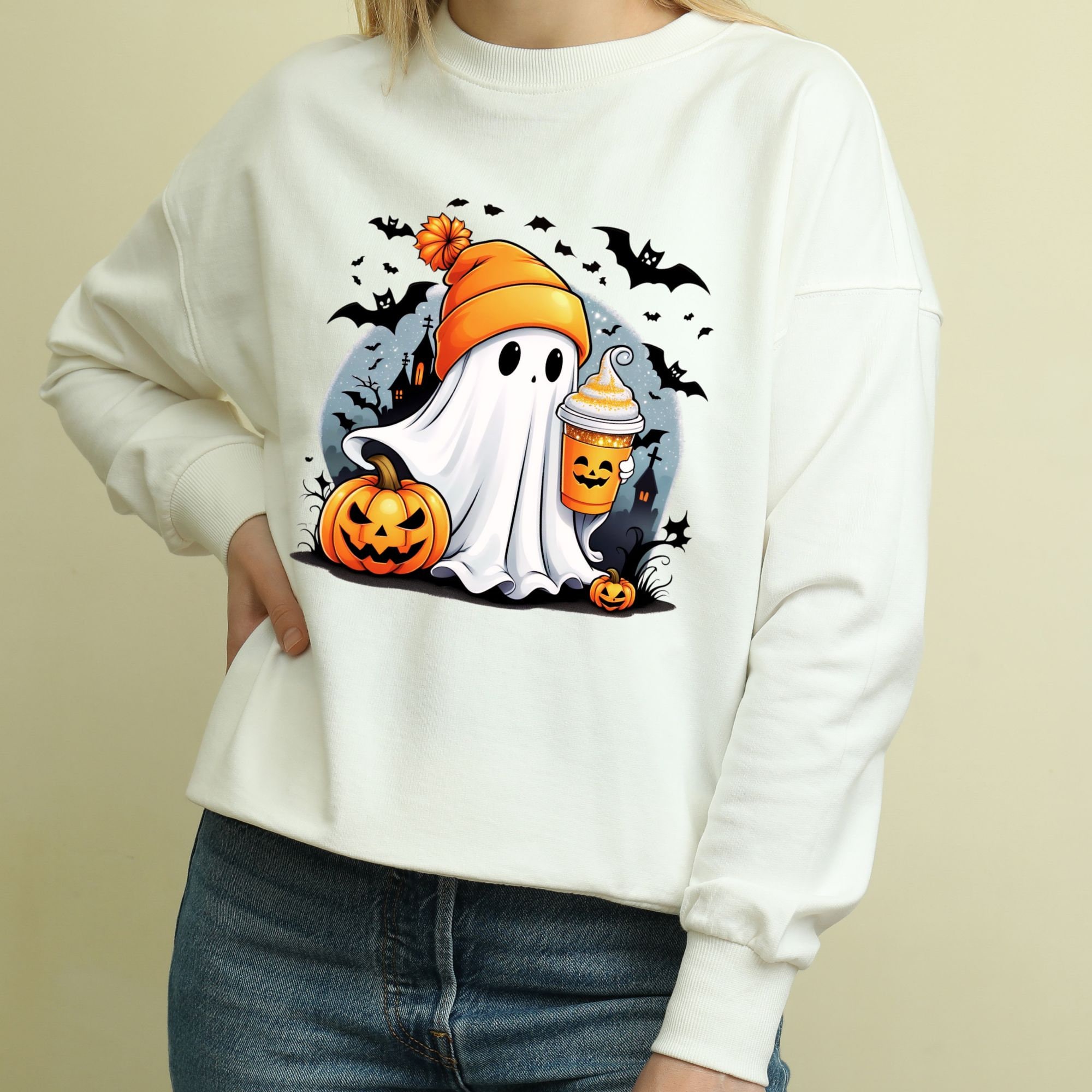 Cute Ghost T-shirt PNG, Halloween Ghost Design, Ghost Shirt SVG PNG ...
